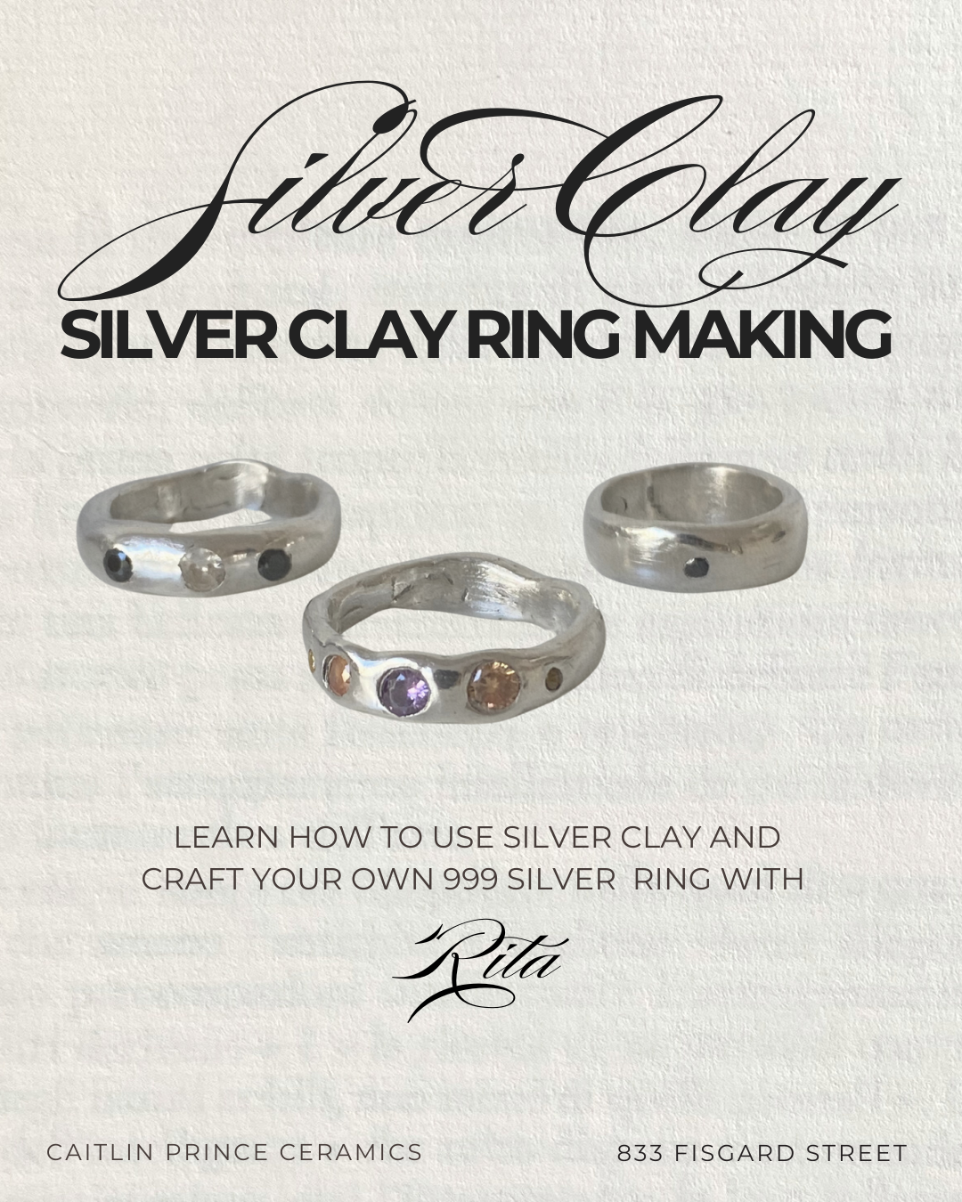 Silver Clay - Make your own Silver Ring with Rita – CAITLIN PRINCE CERAMICS